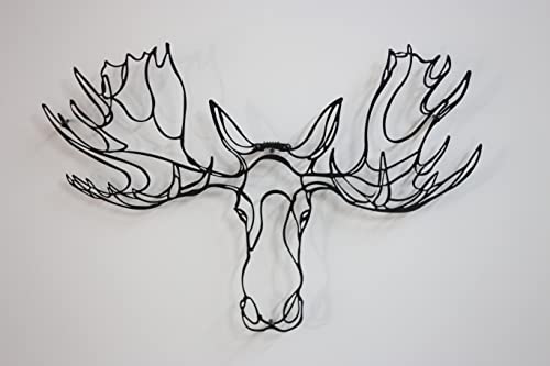 Tualist Metal Wall Art - Deer Metal Wall Decor- Moose Metal Wall Decor- Metal Wall Art- Farmhouse Metal Decor- Geometric Metal Decor- Office Decoration- Wall Art - Moose Wall Decor (27.3" x 24.6" inches) / (70cm x 63cm)