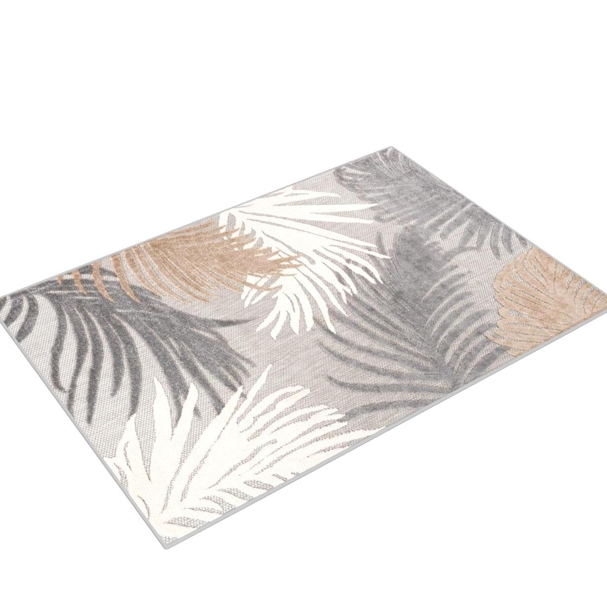Rugshop Lucca Contemporary Floral Indoor/Outdoor Area Rug 7'10" x 10' Gray