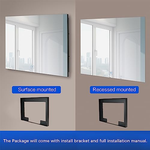 Haocrown 15.6 Inch Small Waterproof TV for Bathroom Showe Kitcken, Smart Touch Screen Mirror Television Built-in Android 11 System 2.4G/5G Wi-Fi Bluetooth (HG156BM, 2023)