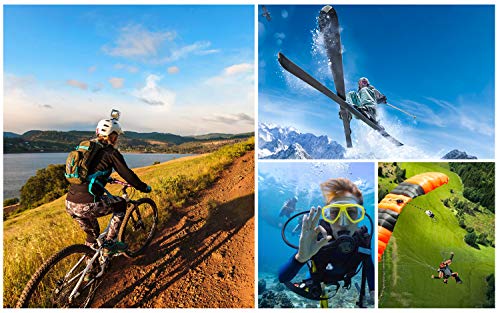 COOAU Native 4K 60fps 20MP Touch Screen WiFi Action Sport Camera EIS Stabilization Underwater Waterproof Cam with External Microphone Remote Control 2x1350Amh Batteries