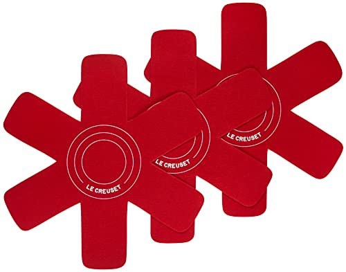 Le Creuset Set of 3 Felt Cookware Protectors - Cerise