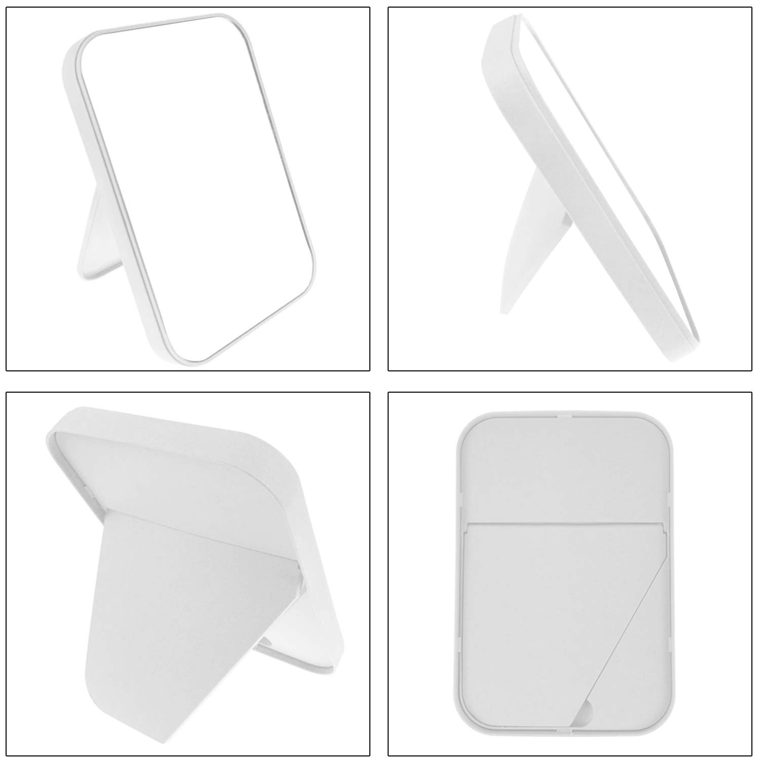Coobbar Desktop Foldable Makeup Mirror Simple Portable Princess Mirror Square Makeup Mirror for Women (White)
