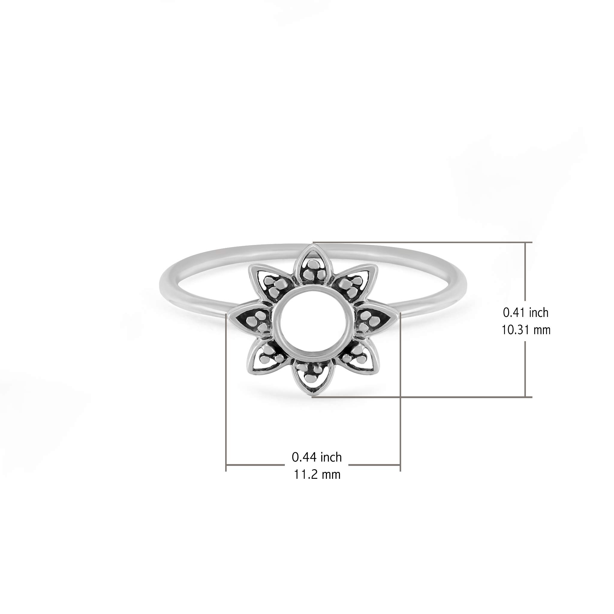 Boma Jewelry Sterling Silver Balinese Style Sunflower Ring, Size 7