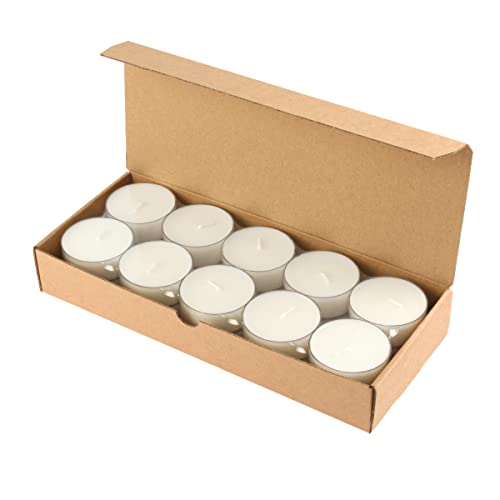 Stonebriar 20 Count Unscented Mega Oversized Clear Cup White Tea Light Candles with 9 Hour Burn Time