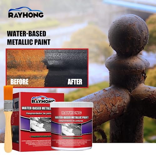 HAOTING Rust Remover for Metal, Water-Based Metallic Paint Rust Converter, Multi Purpose Anti-Rust Protection Car Coating Primer, Antirouille Pour Automobile, with Brush (2 Pcs)