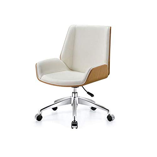 ZLBYB Adjustable Desk Executive Swivel Chair Home Office Furniutre Computer Task Chair Bendwood Leather Armchair (Color : D)