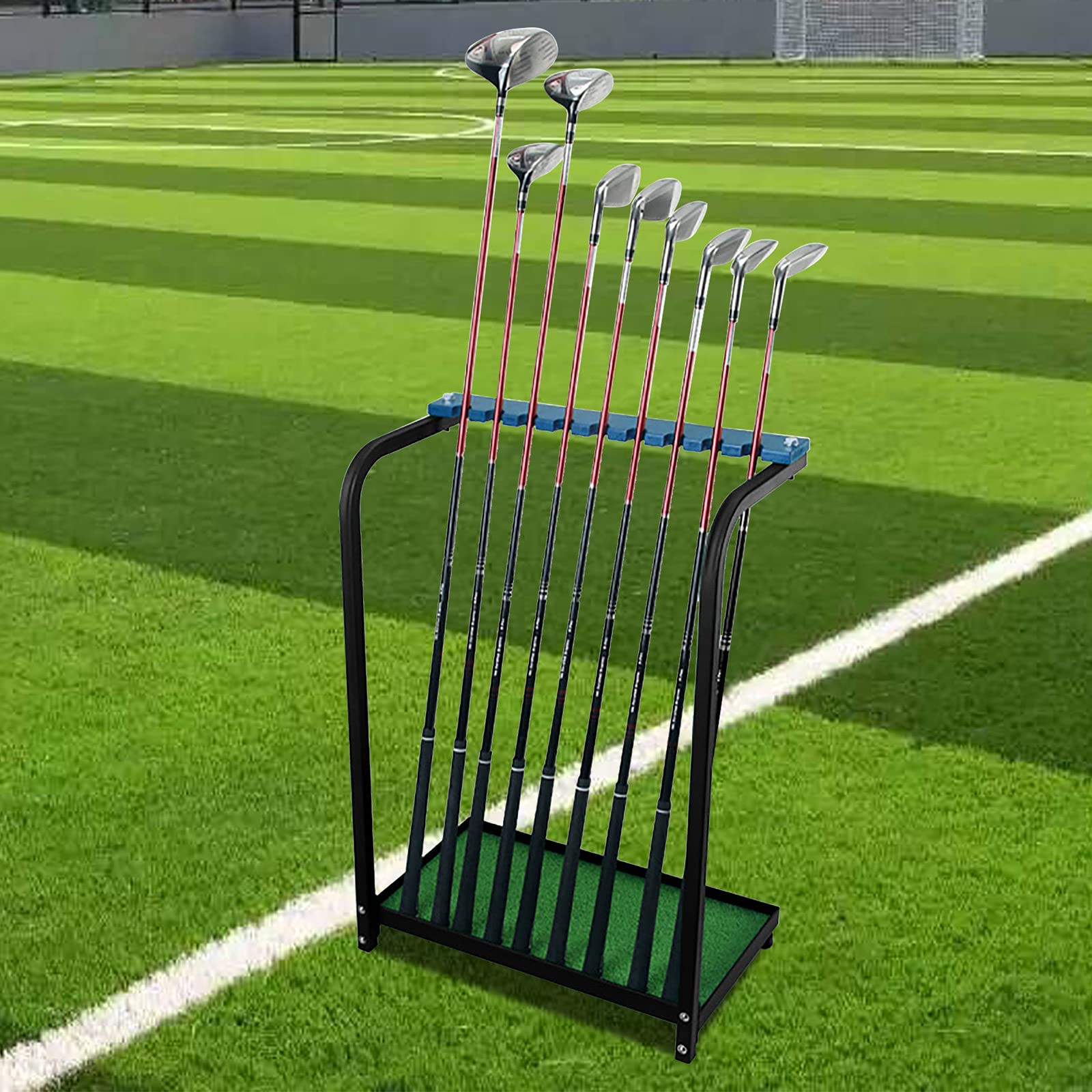 Club Display Racks Golf Club Set Storage Golf Putter Stand Heavy Duty Metal 9 Putters Organizer Equipment 9-Hole Golf Putter Rack Golf Set Storage