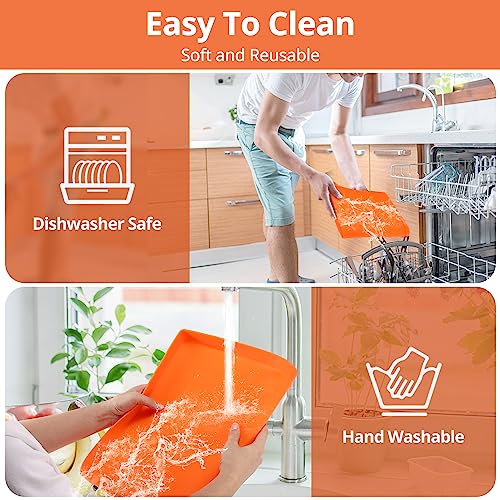 Griddle Mat Silicone for Blackstone 28 Inch Griddle, Food Grade Silicone Griddle Buddy Mat Cover, Heavy Duty Reusable Griddle Top Protector for All Season Outdoor, Extend Service Life - Orange