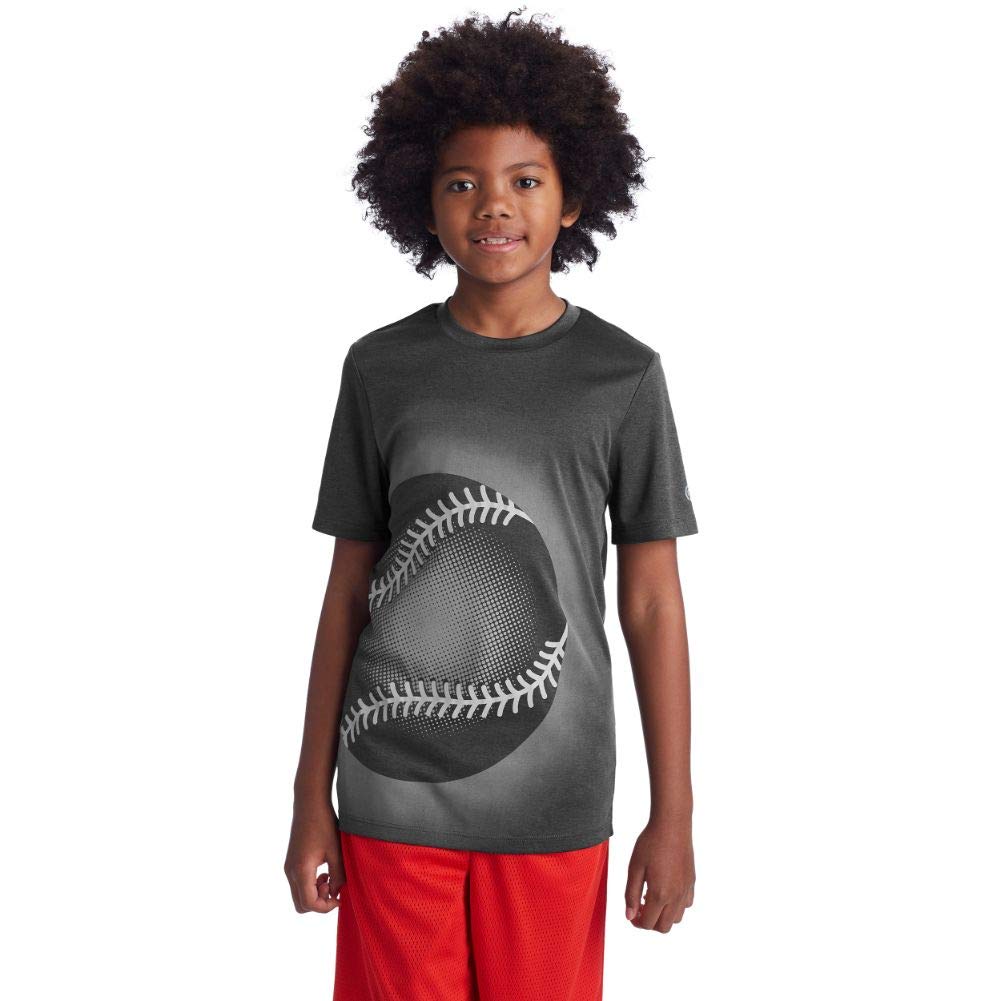 C9 Champion boys Tech Short Sleeve Tshirt T Shirt, Charcoal Gray Heather/Planetary, Medium US