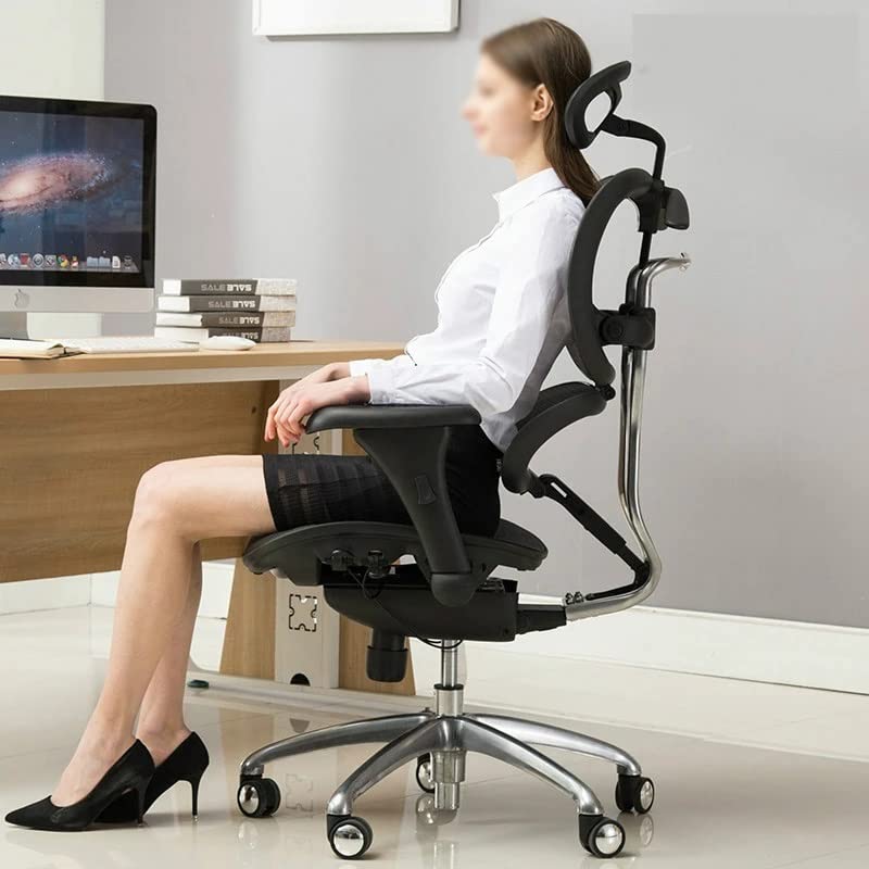 ZLBYB Ergonomic Waist Computer Chair Home Game Lift Study Office Chair Comfortable Sedentary Boss Intelligent Lumbar Support