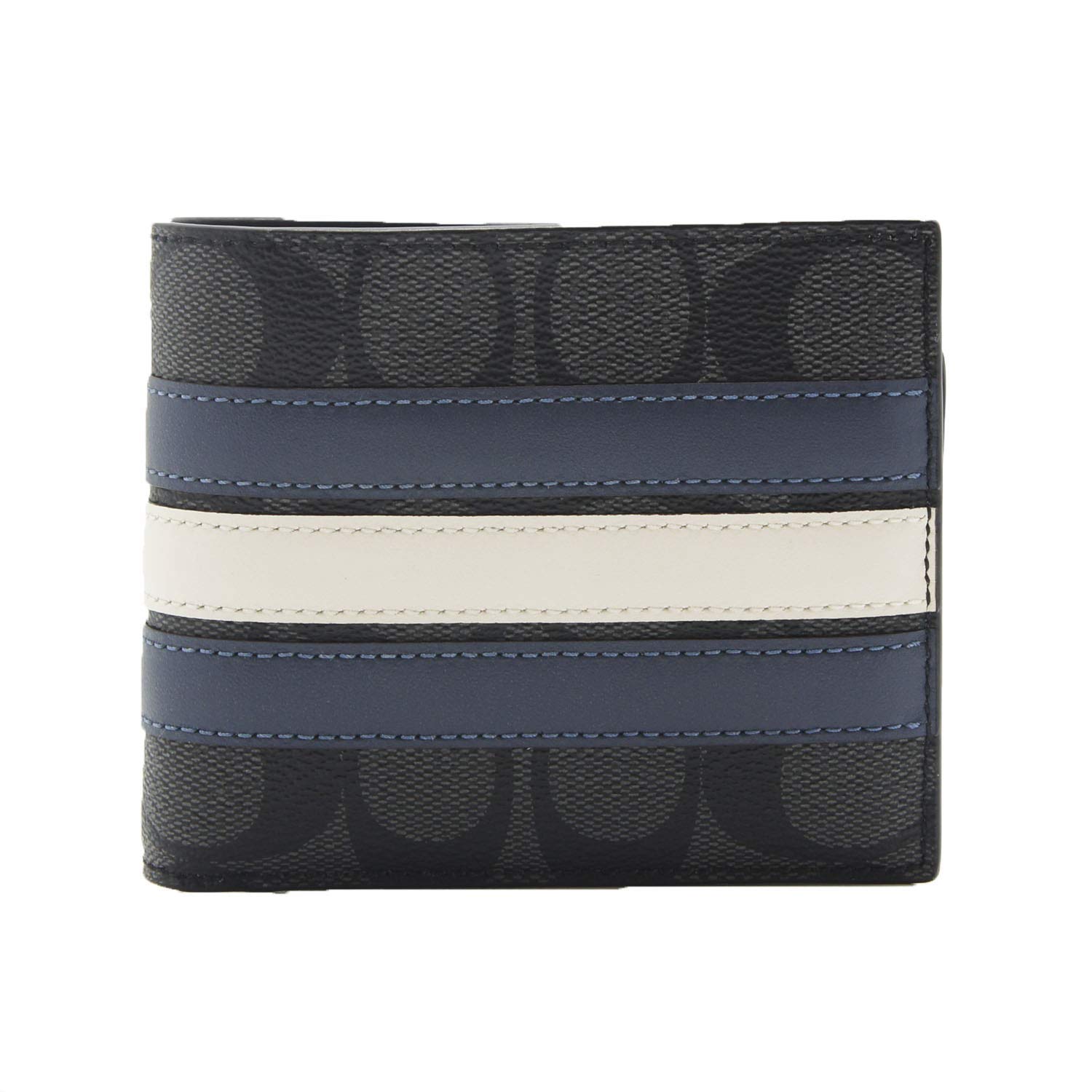 Coach Men's F26072 3-in-1 Wallet in Signature Canvas with Varsity Stripe, Black