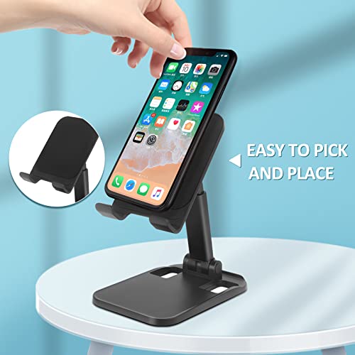 ZenTiky Cell Phone Stand, Angle Height Adjustable Phone Holder Stand, Foldable Phone Charger Stand,Portable Phone Stand Holder for 4ββ-12.9'' iPhone 13,iPad,Tablet, Kindle, Samsung, and More, Black