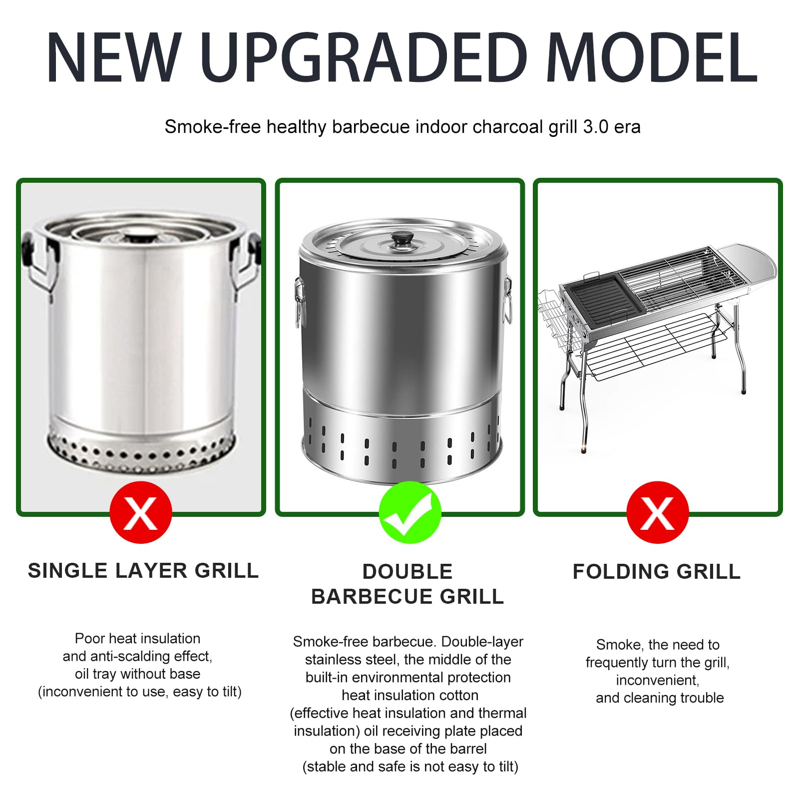 Charcoal BBQ Hanging Stove,Stainless Steel BBQ Grill Mesh Barrel,Portable Cylindrical Charcoal Braised Grill Barrel, 360° All Round Roasting Multi-functional Rolling Grilling Basket.