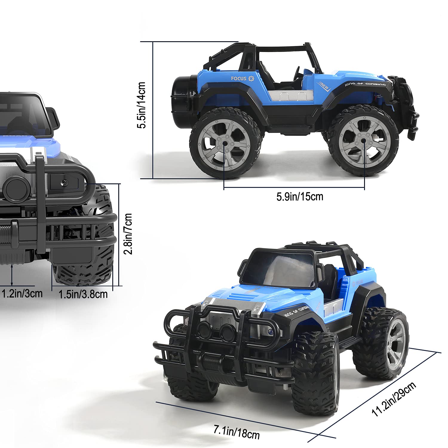 DEERC Remote Control Car, RC Stunt Car W/Lighting & Sound, 360° Rotation 4WD 2.4GHz All Terrain Monster Trucks, 2 Rechargeable Batteries 50 Min Play