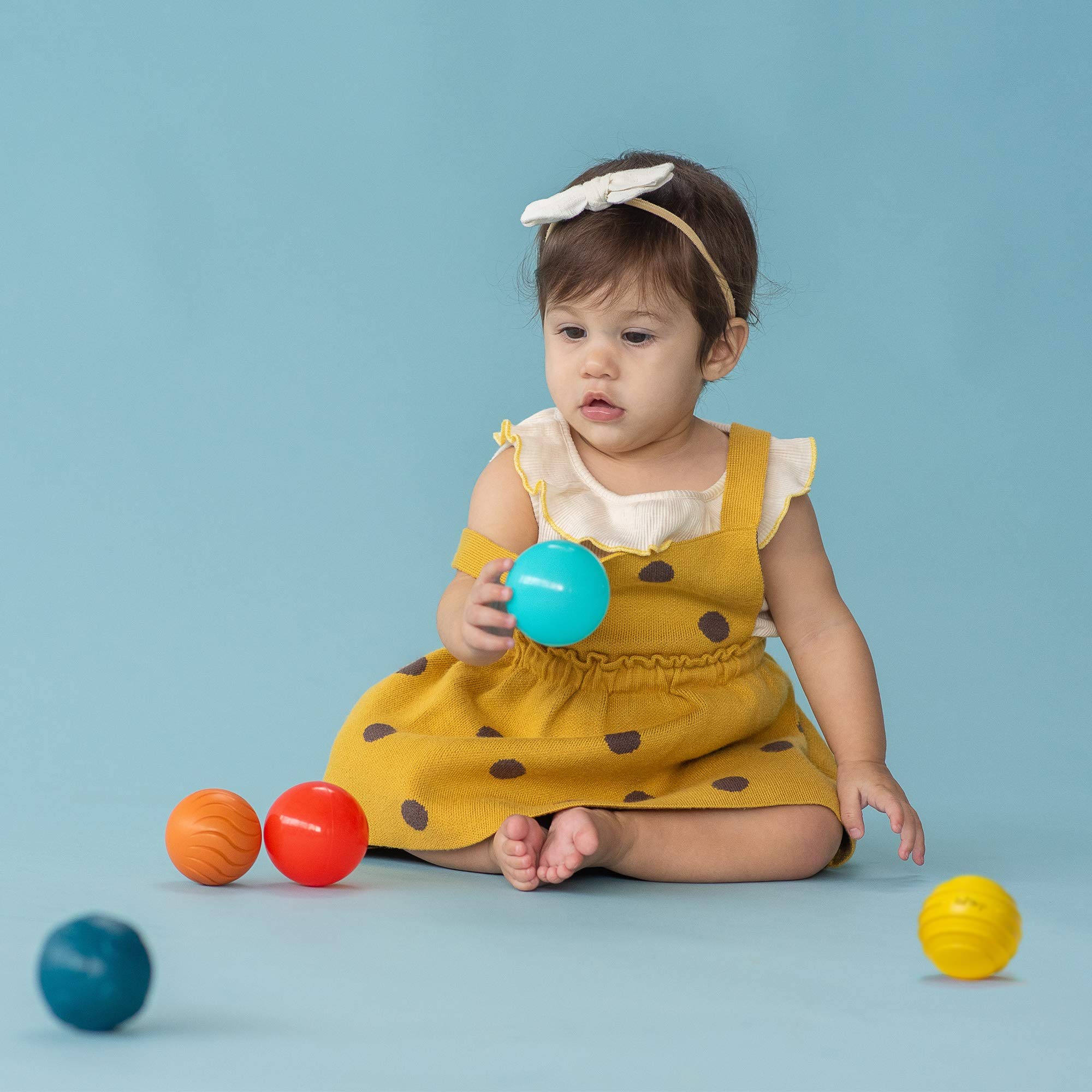 Taf Toys Toddlers Object Permanence Ball Drop Stacker, Made of Strong & Durable Cardboard Box & Plastic Cover Perfect Developmental Toy for Tummy-Time