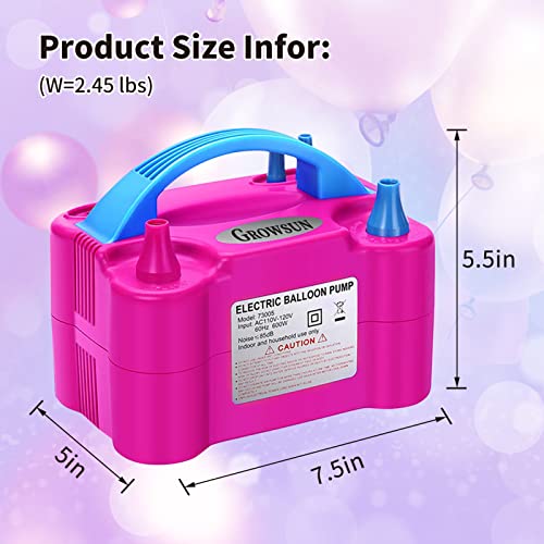 Growsun Balloon Pump Kit Electric Balloon Garland Arch Kit Air Blower Inflator for Party Decoration w/Ballons Tape Strip