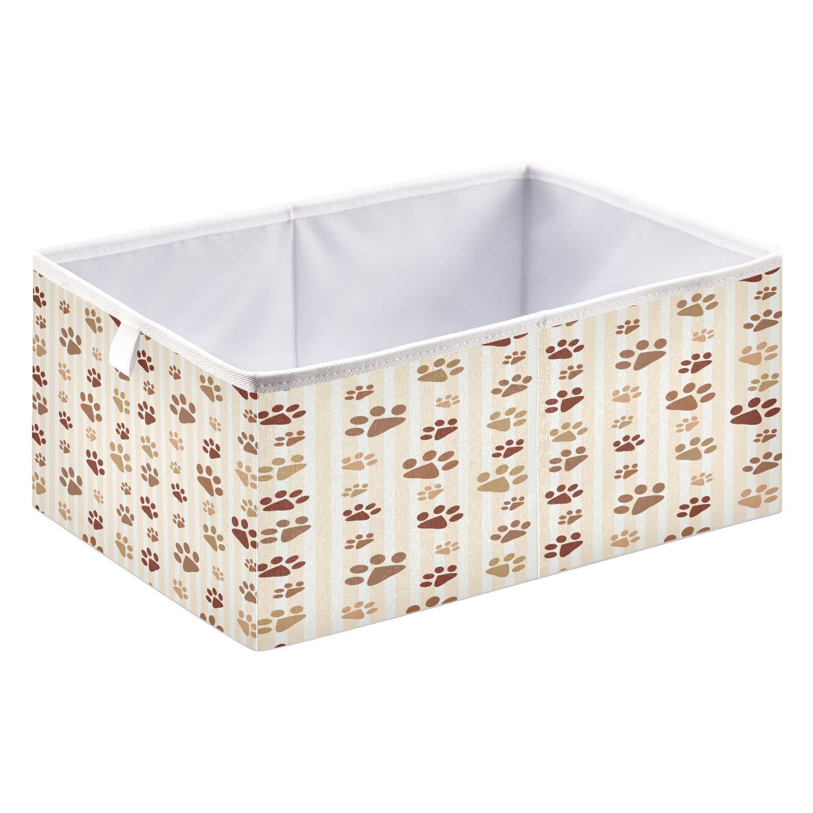 Cube Storage Bin Cute Animals Paws Foldable Storage Basket Toy Storage Box for Home Organizing Shelf Closet Bins, 11 x 11 x 11-Inch