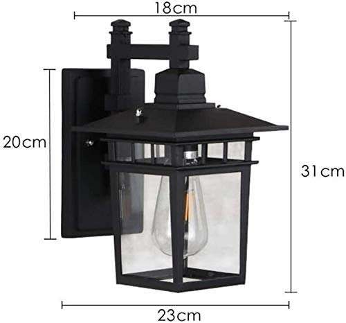 PQQ Wall Lamps Outdoor Wall Light Sconces Vintage Waterproof IP54 Cast Aluminum and Glass Wall Lantern E27 Rustic Garden Home Entrance Yard Wall Lighting