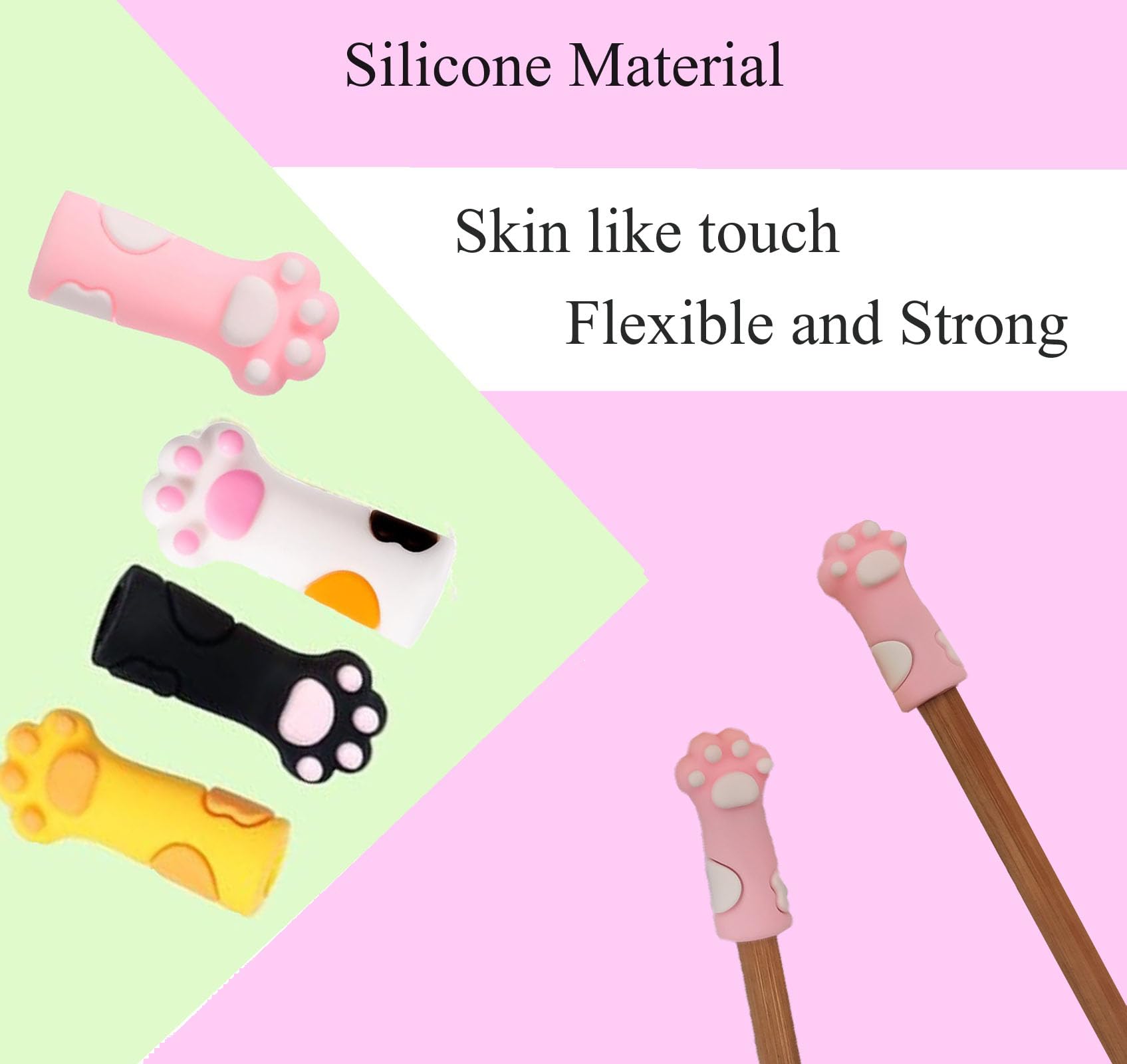 Generic 10Pcs Silicone Chopstick Head Cover,Cat Paw Cap Holder,Cute Chopstick Protective chopsticks helper, universal