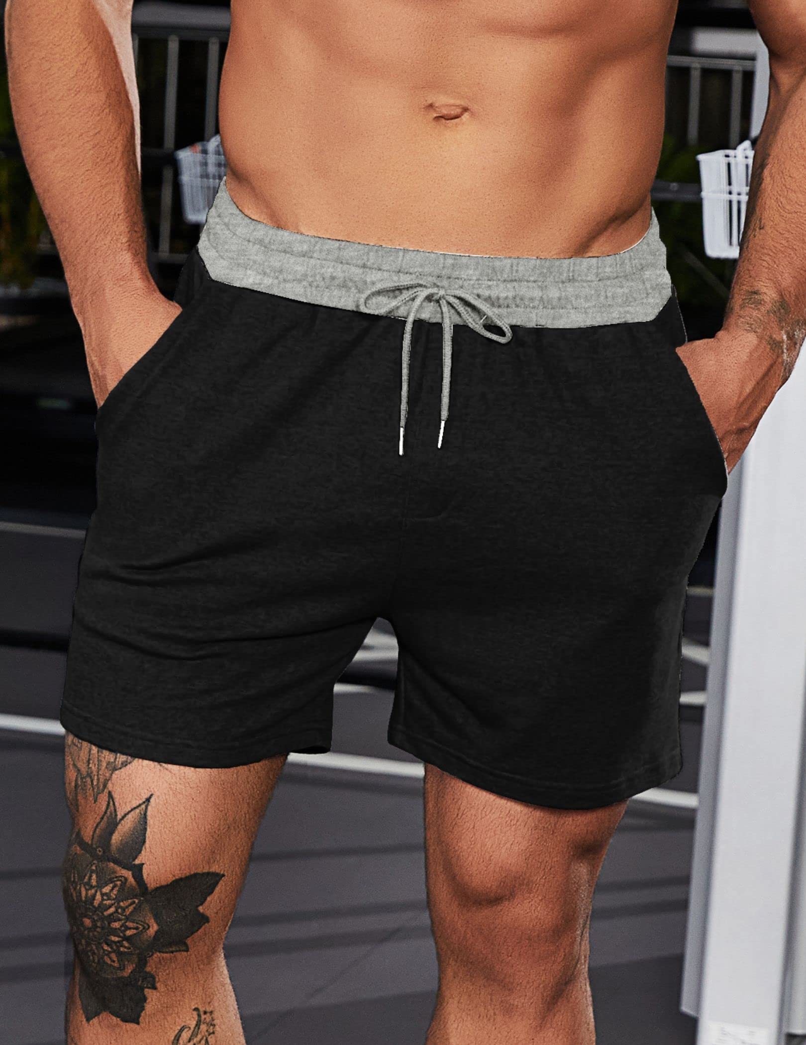 COOFANDY Shorts for Men Running Shorts Gym Athletic Workout Shorts for Men with Pockets Black