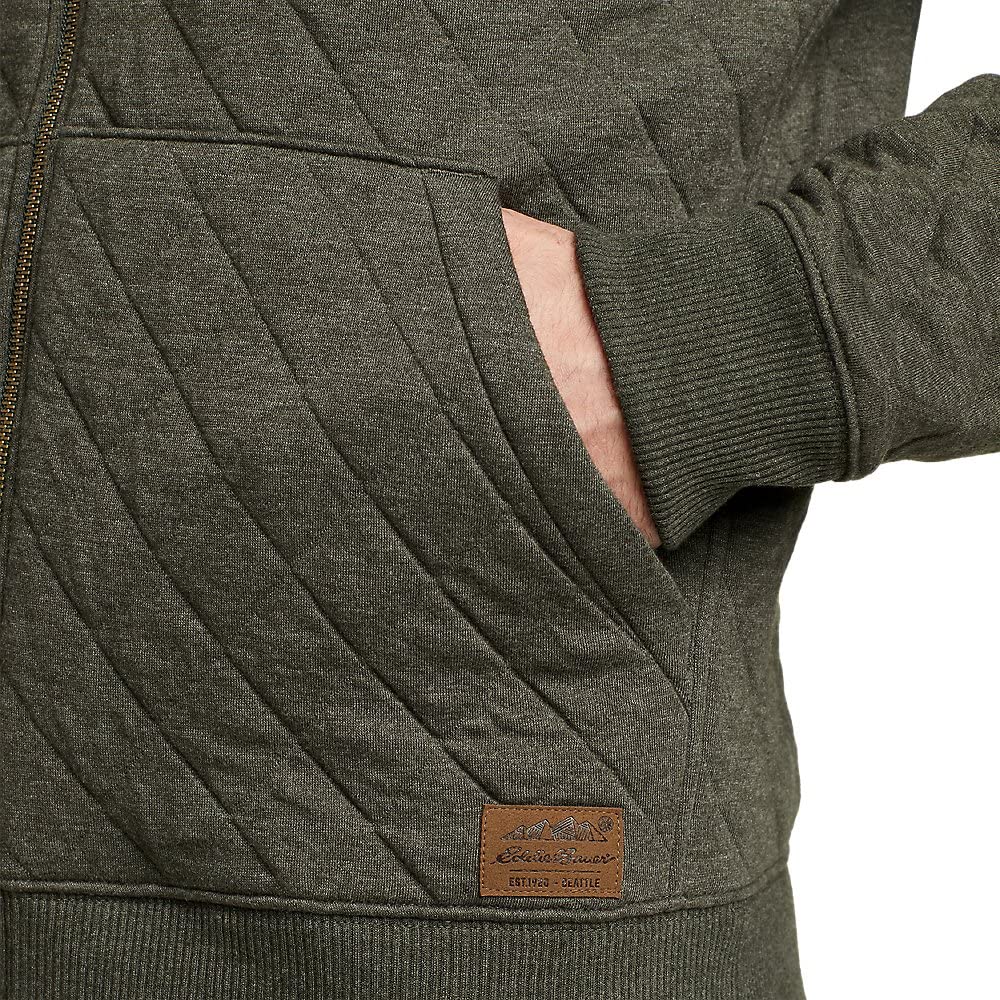 Eddie Bauer Men's Outlooker Quilted Full-Zip Hoodie, Tortoise, X-Large, Tall