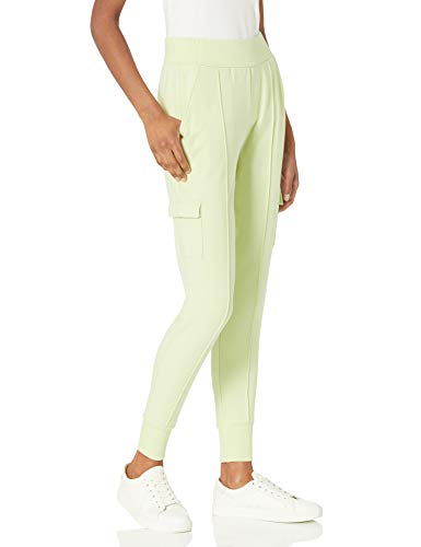 Daily Ritual Women's Cropped Long-Sleeve Sweatshirt and Jogger Pant Set, Pastel Green, X-Large