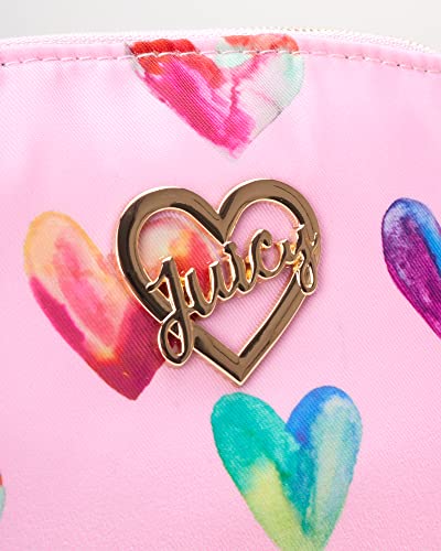 Juicy Couture Women's Toiletries Bag - Cosmetics Dome Bag for Travel, Multifunctional Organizer Pouch, Rainbow Heart