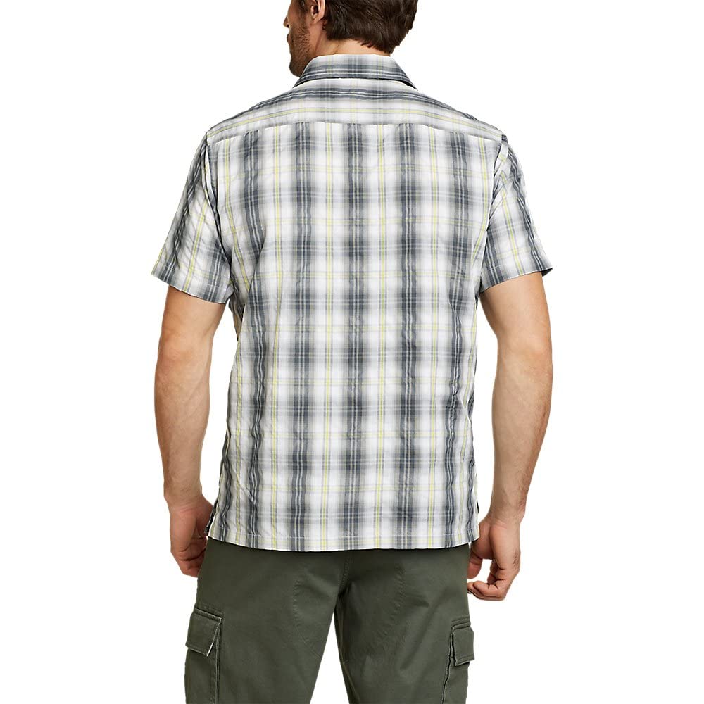 Eddie Bauer Men's Rainier 2.0 Short-Sleeve Shirt, Lt Gray, Small, Hiking Shirt, Hiking Shorts