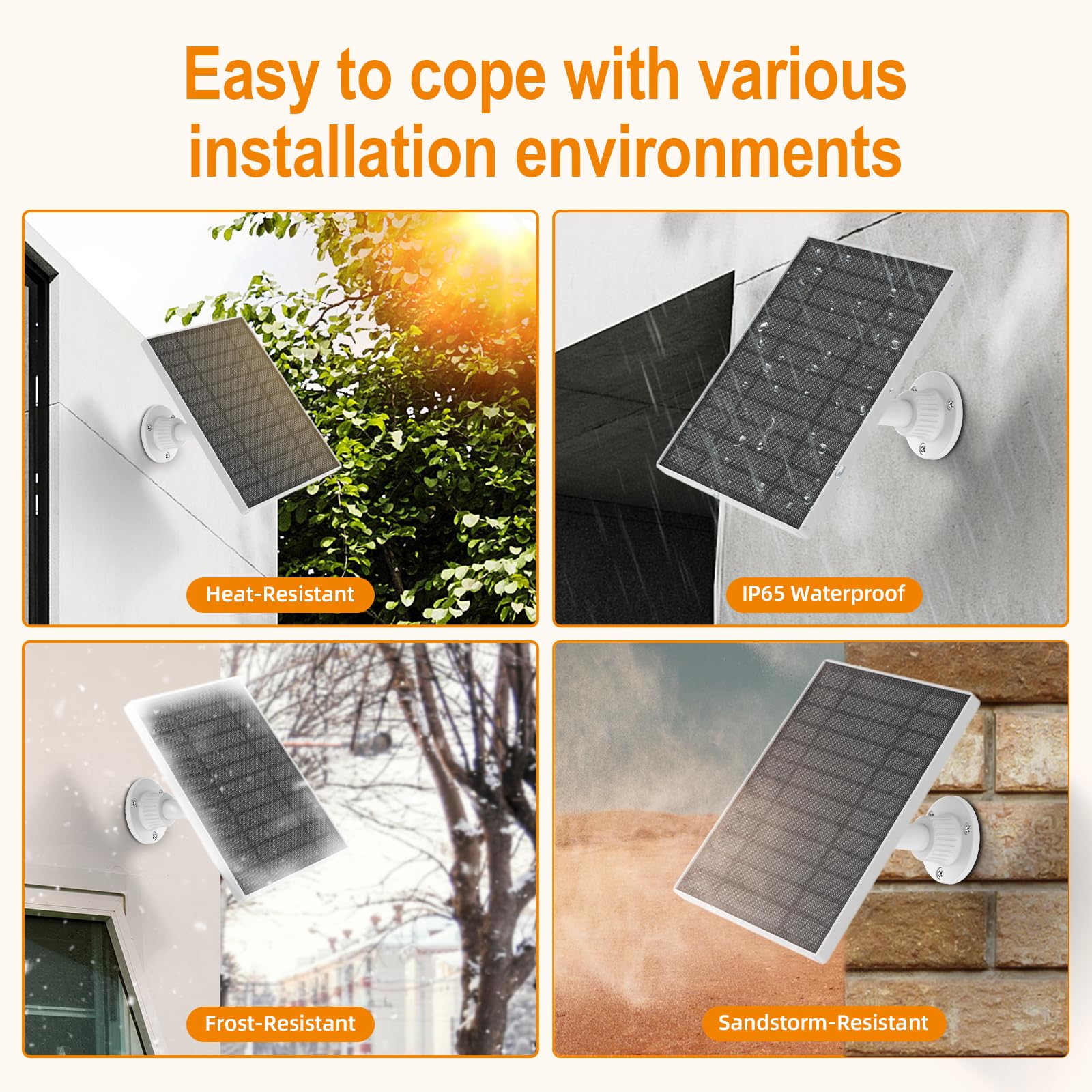 Coohchch Solar Panel Charger for Google Nest Camera Outdoor & Indoor (Battery Version), 6V 5W Output Solar Panel Fast Charge, Camera Solar Panel Charger with 360 Degree Adjustable Solar Holder