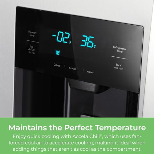 Kenmore 46-51805 Counter-Depth Side Refrigerator/Freezer with Stainless Steel, Water Dispenser, Ice Maker, Quiet and Energy Efficient Inverter Compressor, 36 Inch
