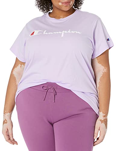 Champion Lightweight Plus Size Tee, Women’s Heritage T-Shirt, Urban Lilac-551058, 1X