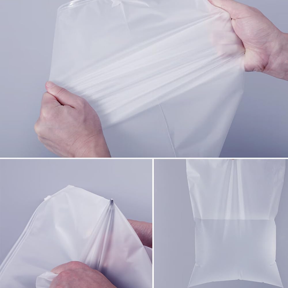 Keoferlo 25Pcs Frosted Zipper Bags Clothes Packaging Travel Bags Reusable Waterproof Plastic Storage Pouch for Clothing Vacation Hike