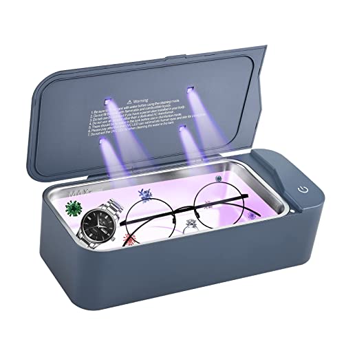 Ultrasonic Jewelry Cleaner ā 450ML Professional UV Ultrasonic Cleaner for Eyeglasses Rings Watches Coins Tools Razors Earrings Necklaces Dentures, 48KHz Household Portable Cleaner Ultrasound Machine