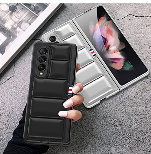 SHIEID Samsung Z Fold 3 Case, Fold 3 Case Leather, Air Vest Phone Case Galaxy Z Fold 3 Case Compatible with Samsung Galaxy Z Fold 3 5G, Silver