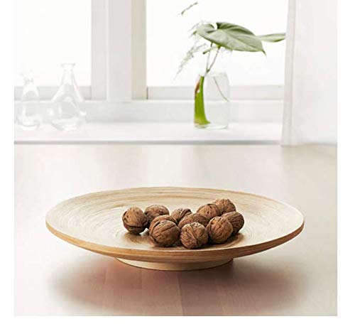 DODXIAOBEUL 11.75Inch Bamboo Salad Bowl, Cheese Plate,Fruit Plate, Handmade Salad Bowl, Suitable for Tableware for Holiday Gatherings, Weddings, Christmas and Picnics. Renewable Material.