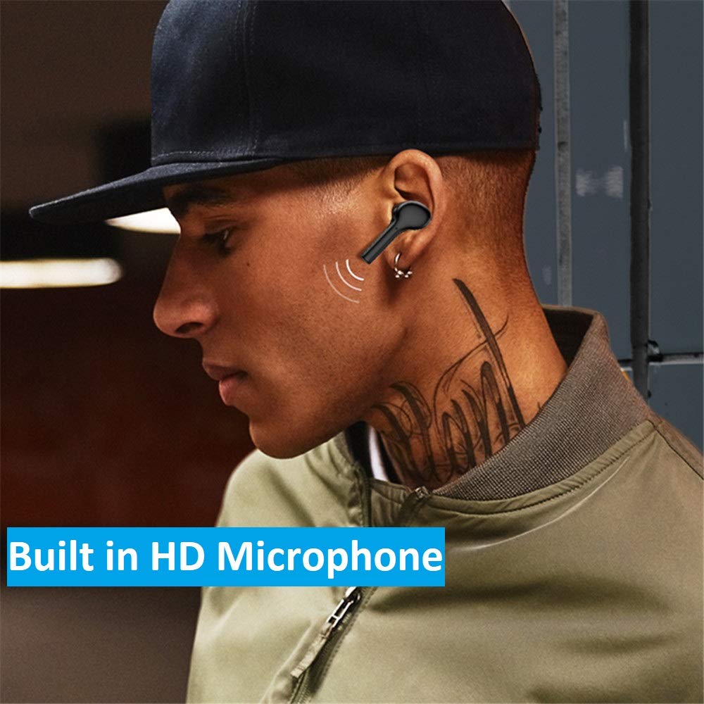CUFOK Bluetooth Earbuds True Wireless Headphones Sports HiFi Bass Touch Control TWS Ear Buds with Charging Case Noise Cancelling Headset with Microphone for iPhone Android Phone
