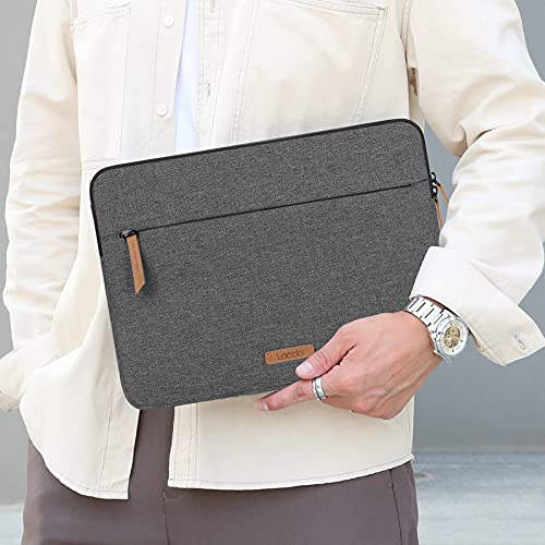 Lacdo 360° Protective Laptop Sleeve Case for 13 inch New MacBook Air M2 A2681 M1 A2337 A2179 2022-2018, 13" MacBook Pro M2 M1 A2338 A2289 A2251 2022-2016, 12.9" iPad Pro with Accessory Bag, Dark Gray