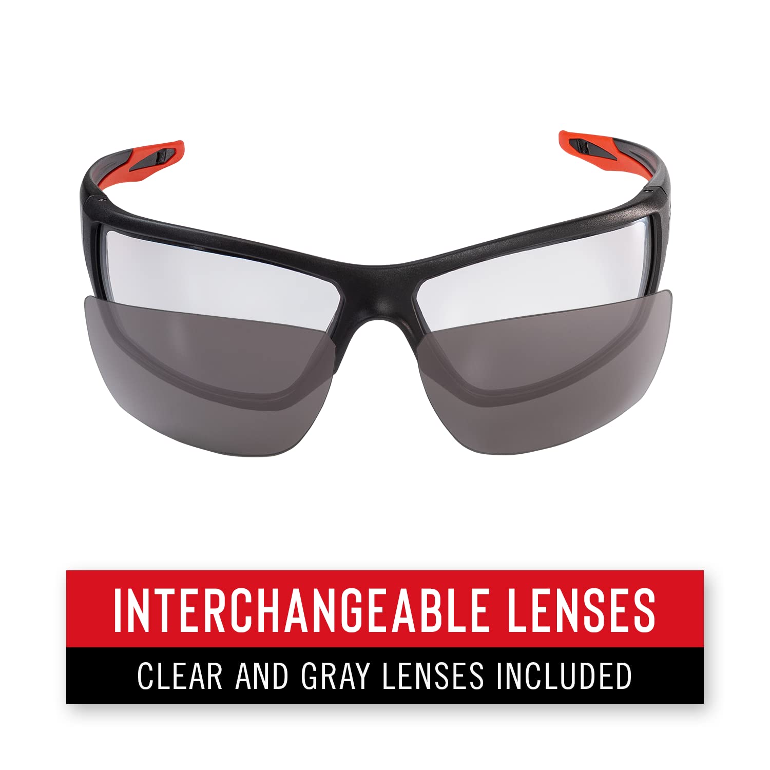 Coast SPG300 Safety Glasses with Interchangeable, Premium Anti-Fog and Scratch Resistant Lenses, ANSI Z87 Standards, 2 Lenses (Clear and Grey), UV Protection