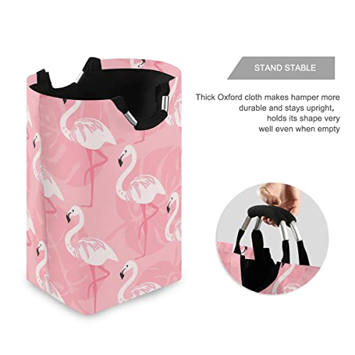 xigua Flamingo Laundry Hamper with Handle Collapsible Laundry Basket Freestanding Clothes Hamper Storage Basket for Toys Clothes Organizer