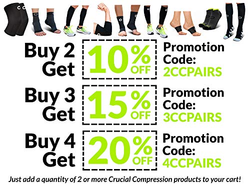 Plantar Fasciitis Socks with Arch Support for Men & Women - Best Ankle Compression Socks for Foot and Heel Pain Relief - Better Than Night Splint Brace, Orthotics, Inserts, Insoles