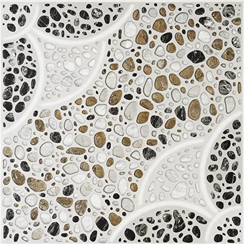 LaCheery 10 Tiles 12"x12" Peel and Stick Floor Tile Bathroom Waterproof Vinyl Peel and Stick Flooring Tiles Self Adhesive Removable Floor Tiles for Renters Kitchen Floor Tile Vintage Stone Look