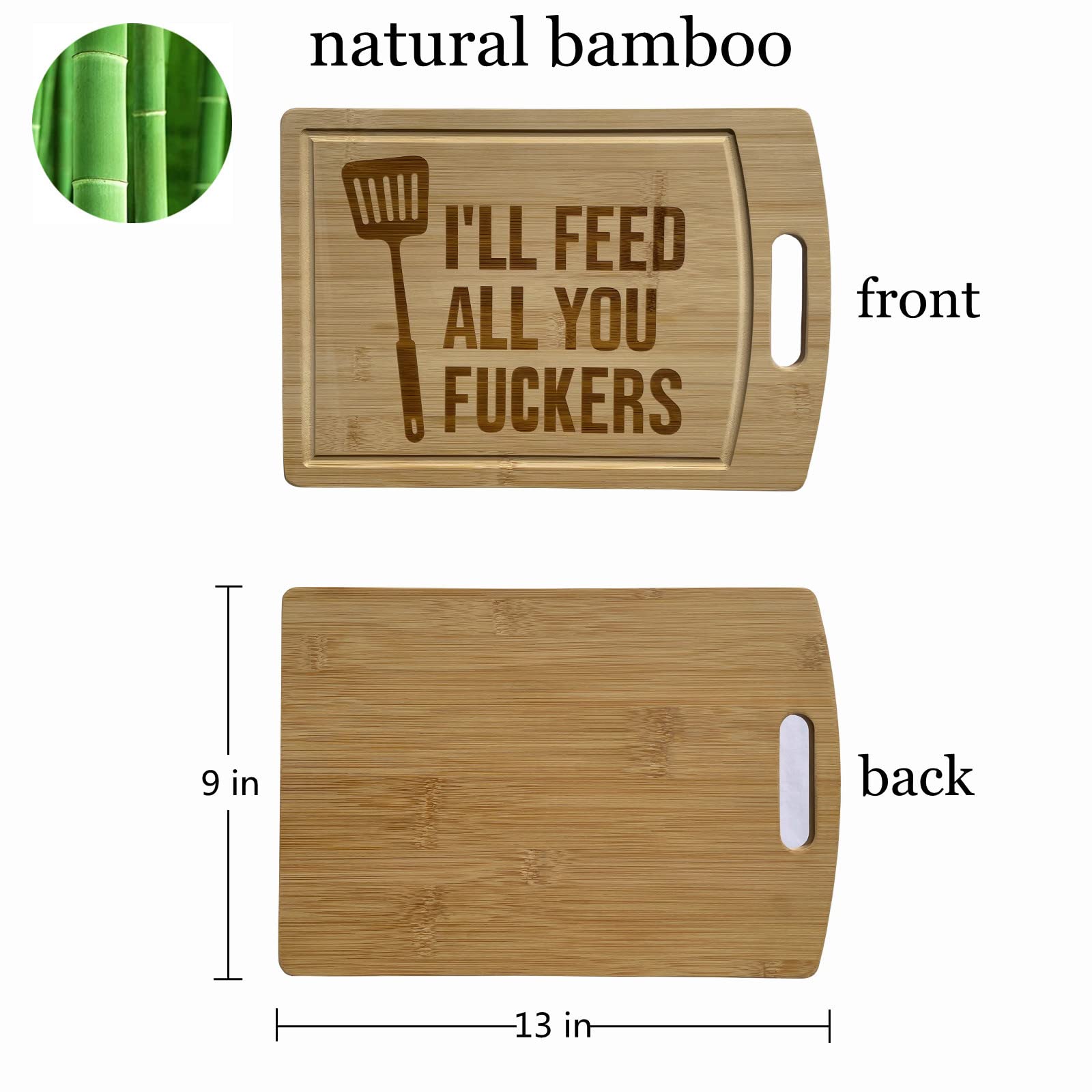 Funny, Cutting Boards, Charcuterie Board, Chopping Board, Personalized Cutting Boards, Laser Engraved, Bamboo Board, New Pattern (B-13" x 9")