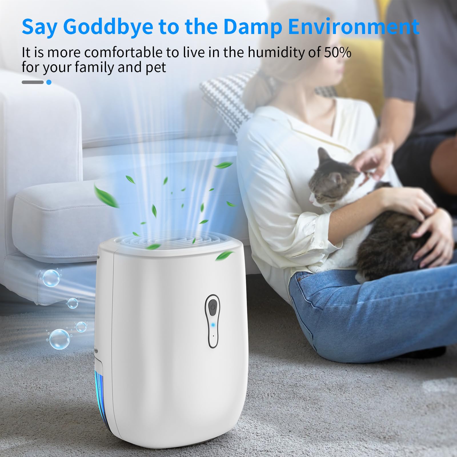Dehumidifiers for Home, Small Dehumidifiers with Drain Hose(30OZ),(260 sq ft) Dehumidifier for Room, Auto Shut Off, 30dB Ultra Quiet, Dehumidifiers for Bathroom, Basement,RV,Bedroom