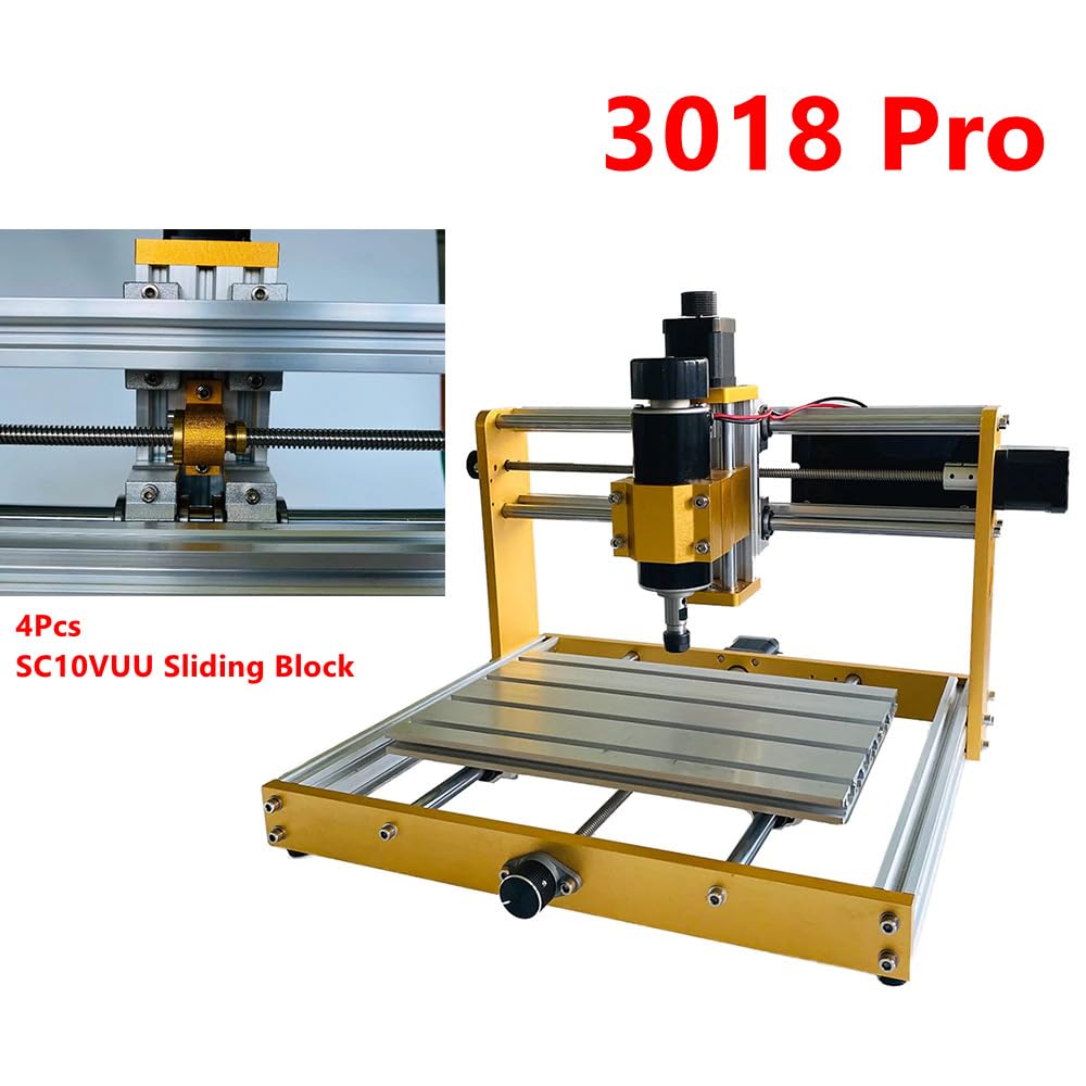 LuTangous CNC 3018-PRO Z-axis Sliding Table Mount Kit, Aluminum Alloy Sliding Table Holder mount for 10mm Diameter Optical Axis Plastic Acrylic PCB PVC Wood Carving Milling Engraving Machine