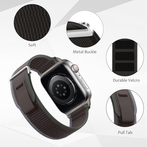 BORDOMOL Nylon Bands Compatible With Apple Watch Ultra 1/2 Band 42mm 44mm 45mm 49mm, Alpine Loop+Trail Loop for Women Men (6 Pack)
