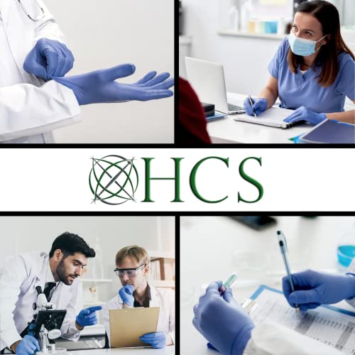 HCS Nitrile Exam Medical Gloves - [250] Rubber Gloves Disposable Latex Free Large - Chemo Rated Nitrile Disposable Gloves - Guantes Desechables De Nitrilo - Nitrile Gloves Large (250/ Box)