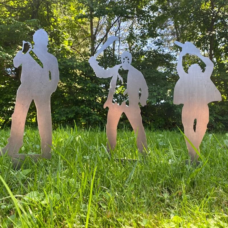 Bogshop Halloween Table Top Shadow Figures Halloween Yard Stakes Shadow Caster Metal Desktop Ornament Home Restaurant Decoration Metal Figures Silhouette Decor (Douchebag-3Pcs)