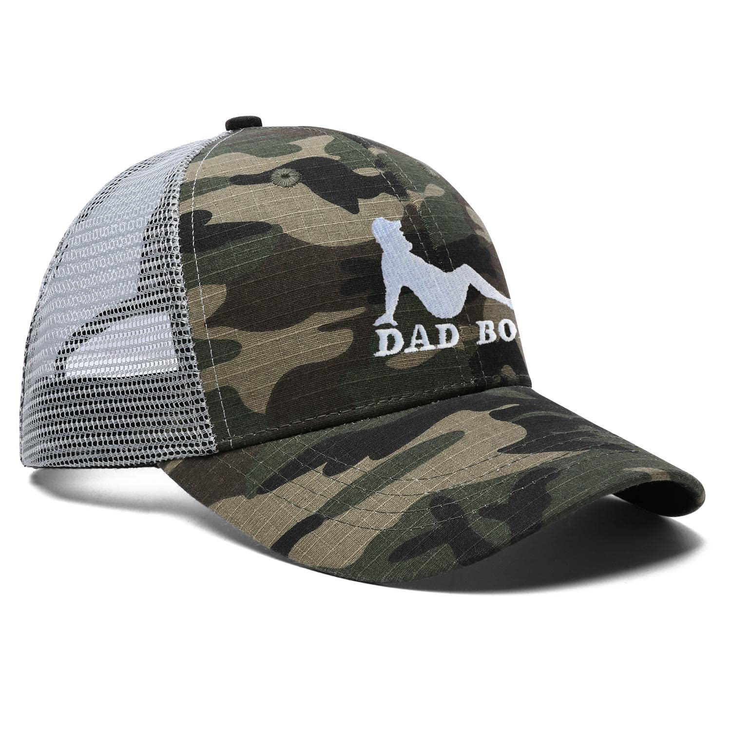 Dad BOD Embroidered Hat Funny Baseball Cap Trucker Cap Adjustable Baseball Snapbacks Hat Gifts for Father's Day, Birthday Green-Camouflage