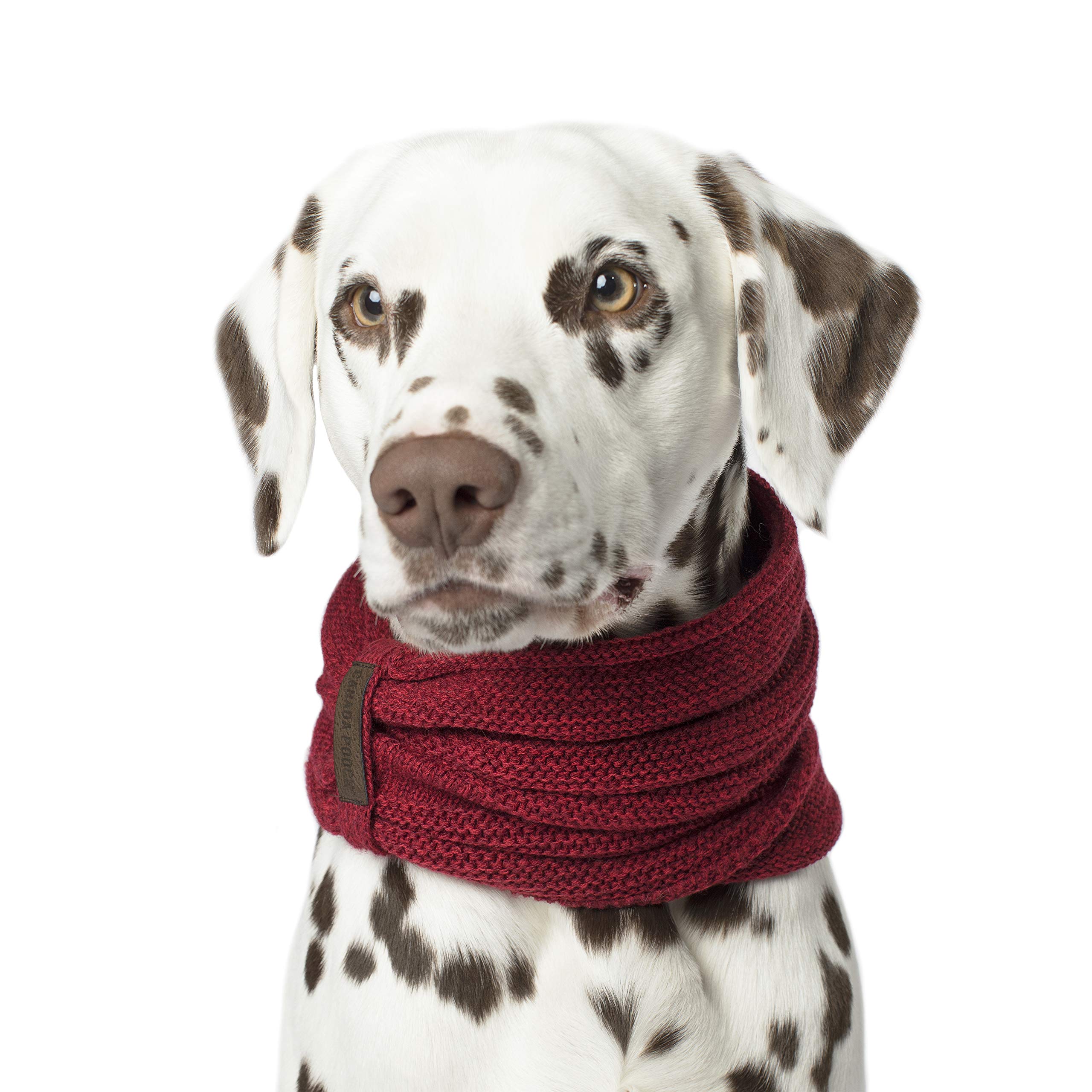 Canada Pooch Sierra Dog Scarf Pullover Knitted Dog Scarf Maroon - Size L, Large