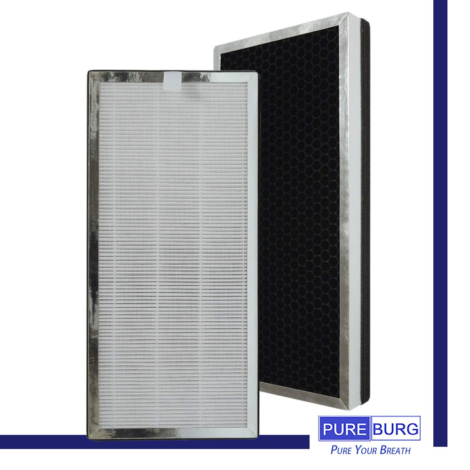 PUREBURG 2-Pack Replacement 3-IN-1 High-efficiency True HEPA Filters Compatible with Medify MA-40 MA-40W MA-40B MA-40 V2.0 Air Purifiers, Part Number ME-40